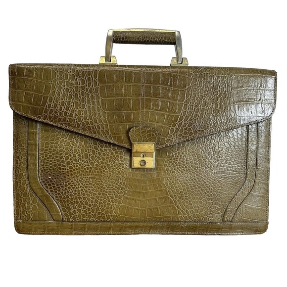 Amiet | Bags | Vintage Sudhaus Attache Briefcase Document Bag Alligator ...